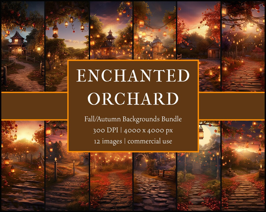 Enchanted Orchard | Fall/autumn Backgrounds PNG Bundle | Fall/autumn ...
