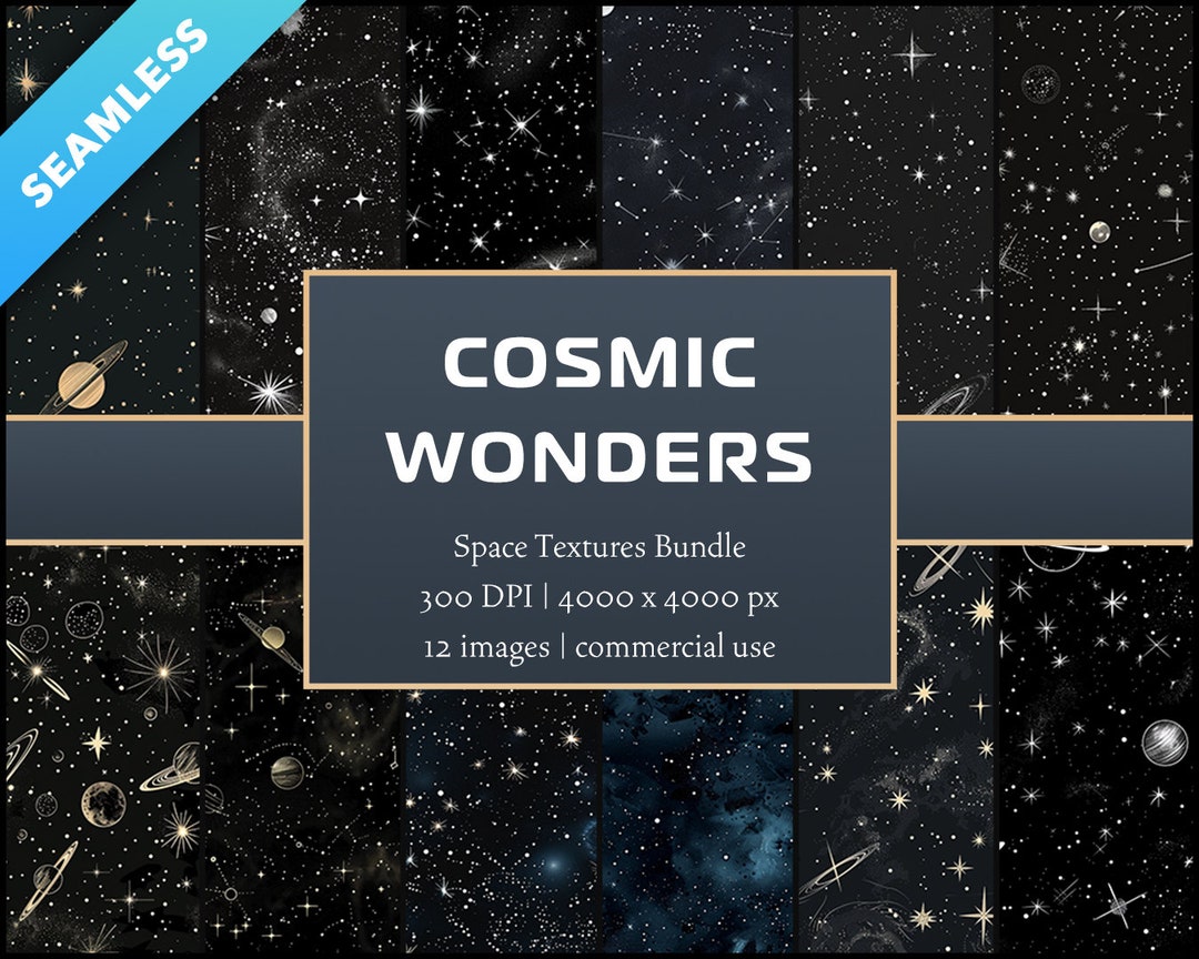 Seamless Cosmic Wonders Textures | Digital Paper | Space & Celestial ...