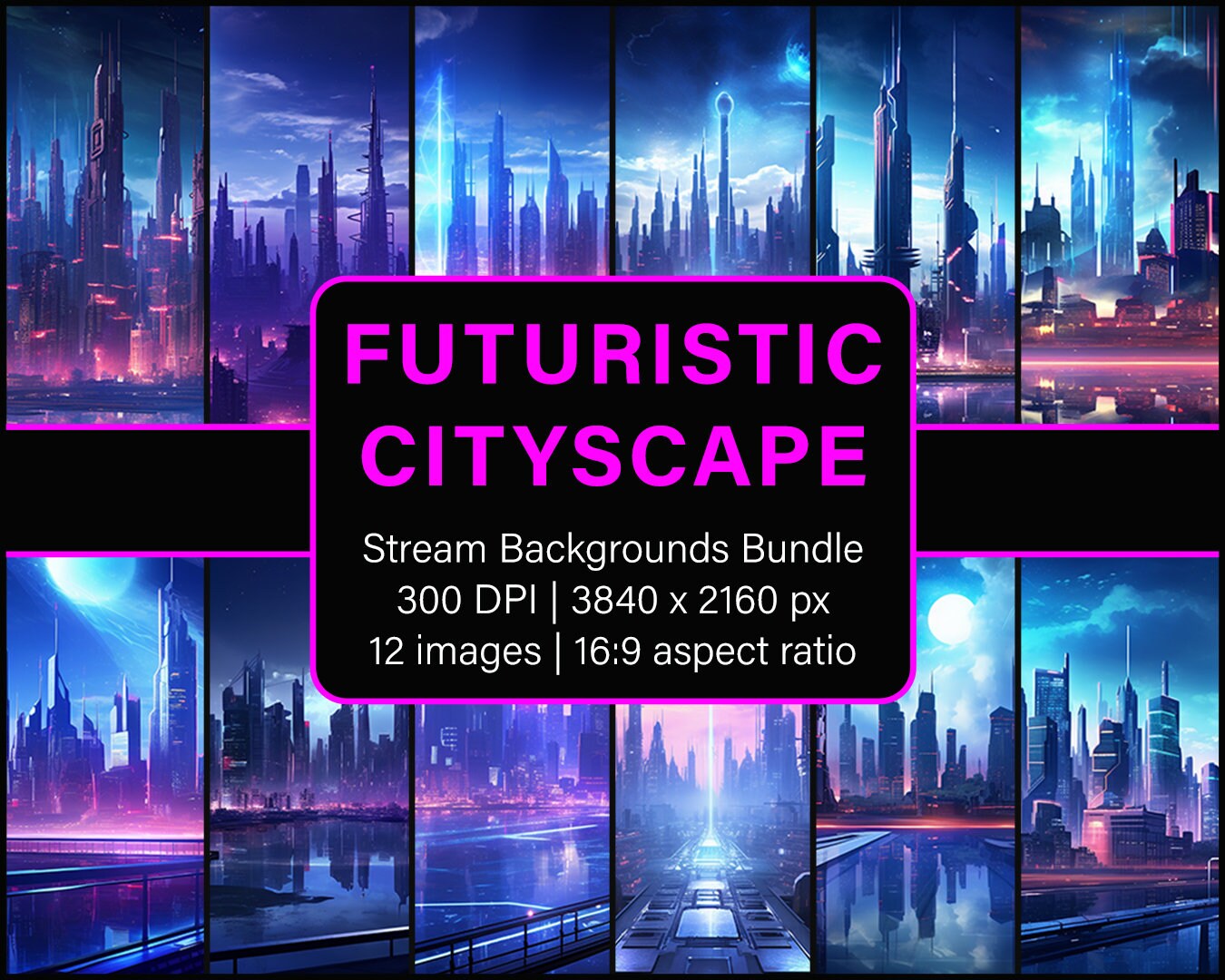 Futuristic Cityscape | Vtuber Background | Stream Background | Twitch ...