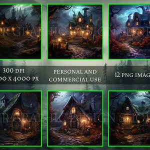 Witch's Lair | Halloween Backgrounds PNG Bundle | Halloween Wallpapers ...