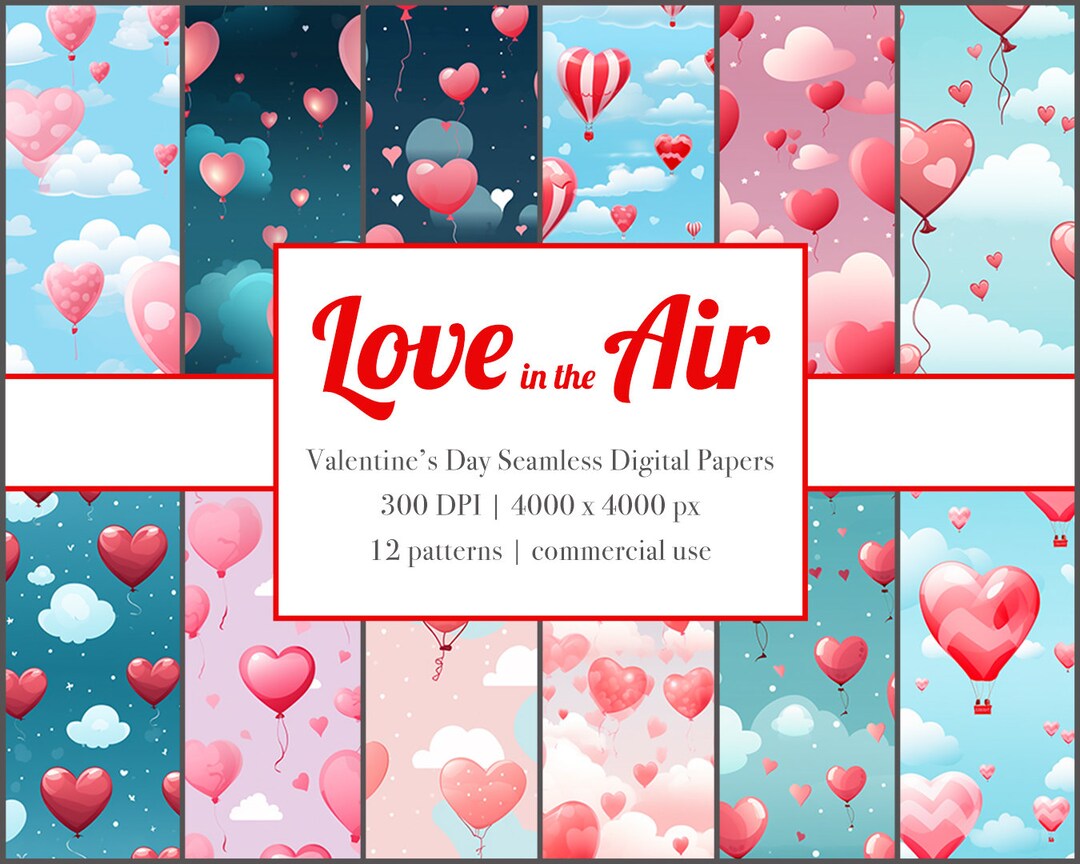 Love in the Air | Valentines Themed Pattern | Seamless Pattern ...