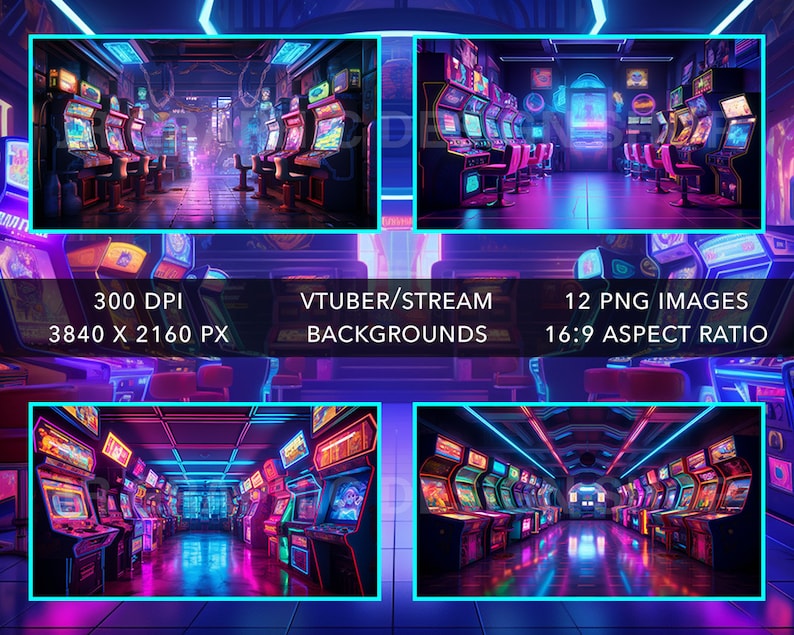 Retro Arcade | Vtuber Background | Stream Background | Twitch ...