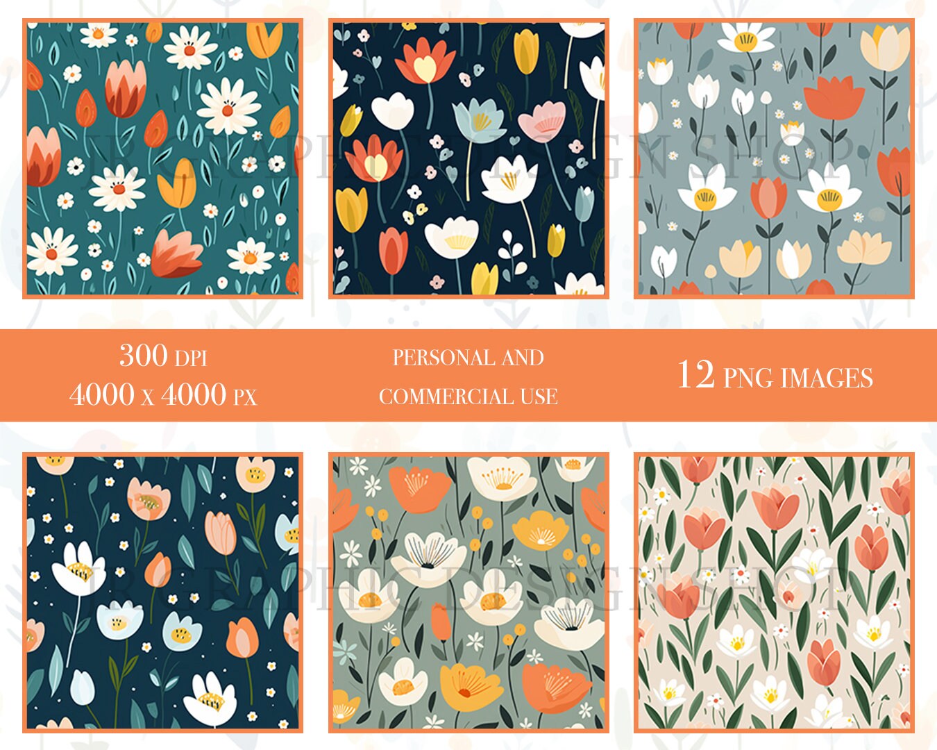 Floral Harmony | Spring-themed Pattern | Seamless Repeat Pattern ...