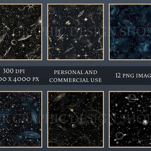 Seamless Cosmic Wonders Textures | Digital Paper | Space & Celestial ...