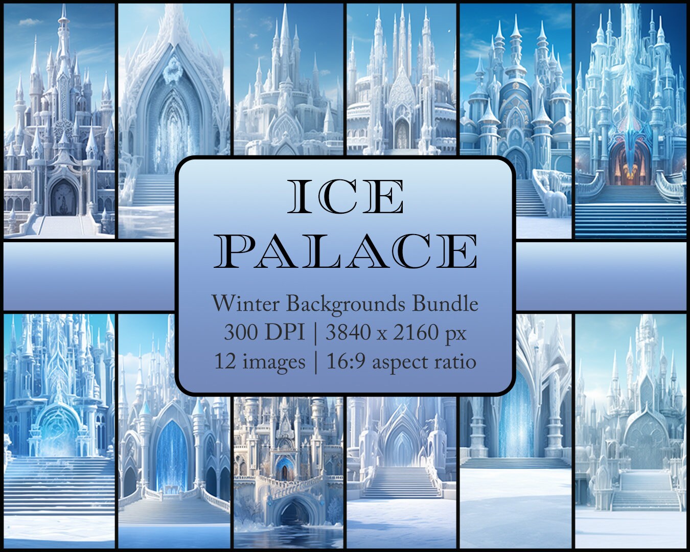 Ice Palace | Winter Backgrounds PNG Bundle | Winter Wallpapers ...