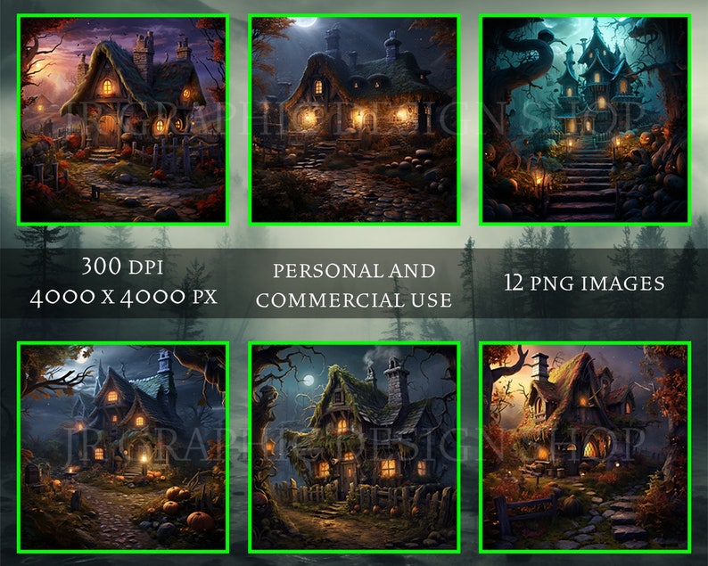 Witch's Lair | Halloween Backgrounds PNG Bundle | Halloween Wallpapers ...