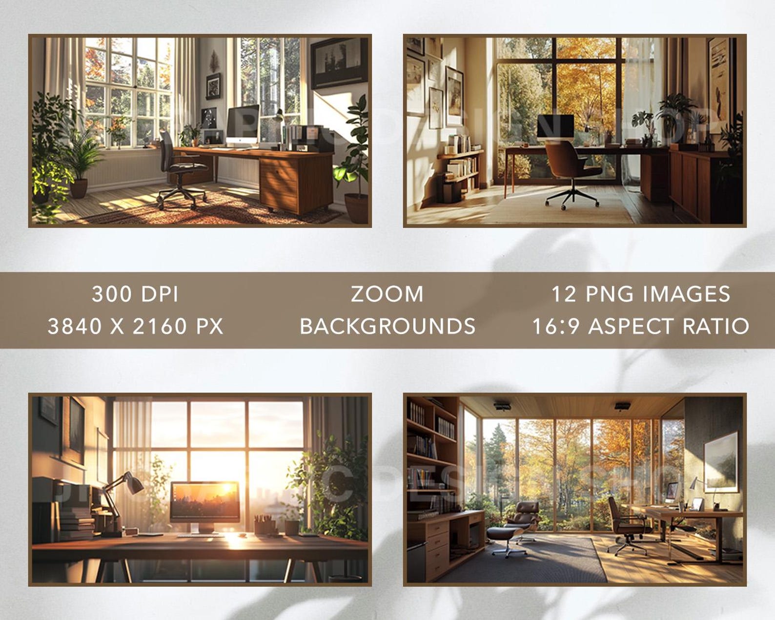 Modern & Cozy Home Office Zoom Backgrounds – Virtual Backgrounds for ...