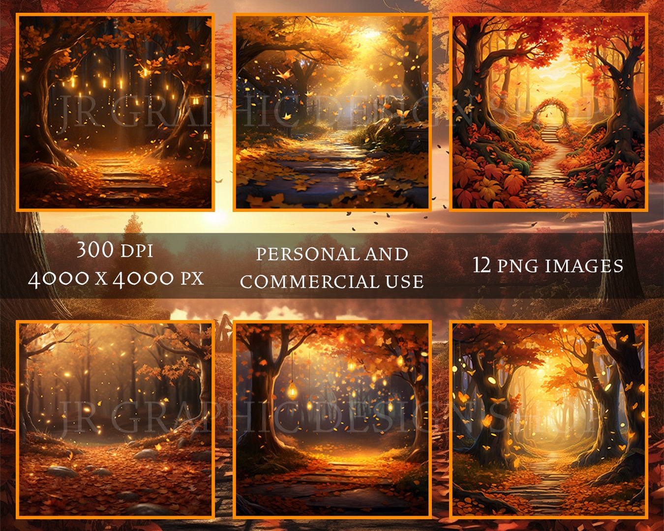 Maple Grove | Fall/autumn Backgrounds PNG Bundle | Fall/autumn ...