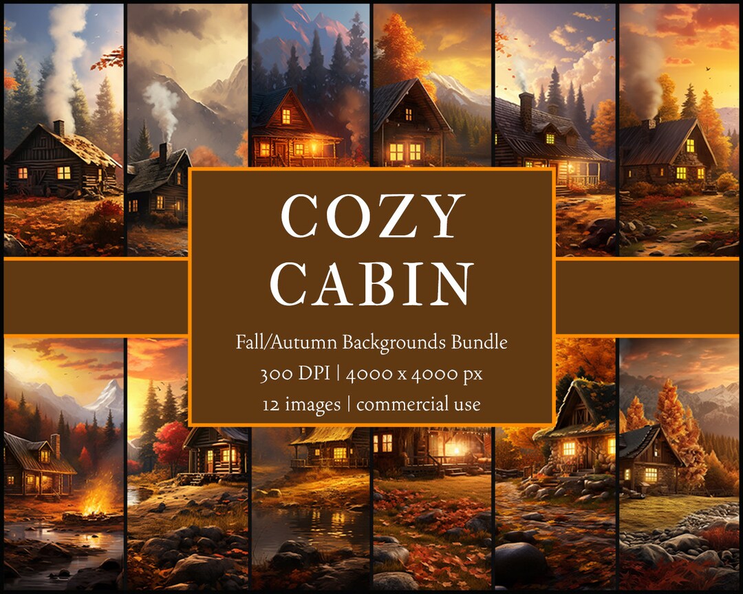 Cozy Cabin | Fall/autumn Backgrounds PNG Bundle | Fall/autumn ...