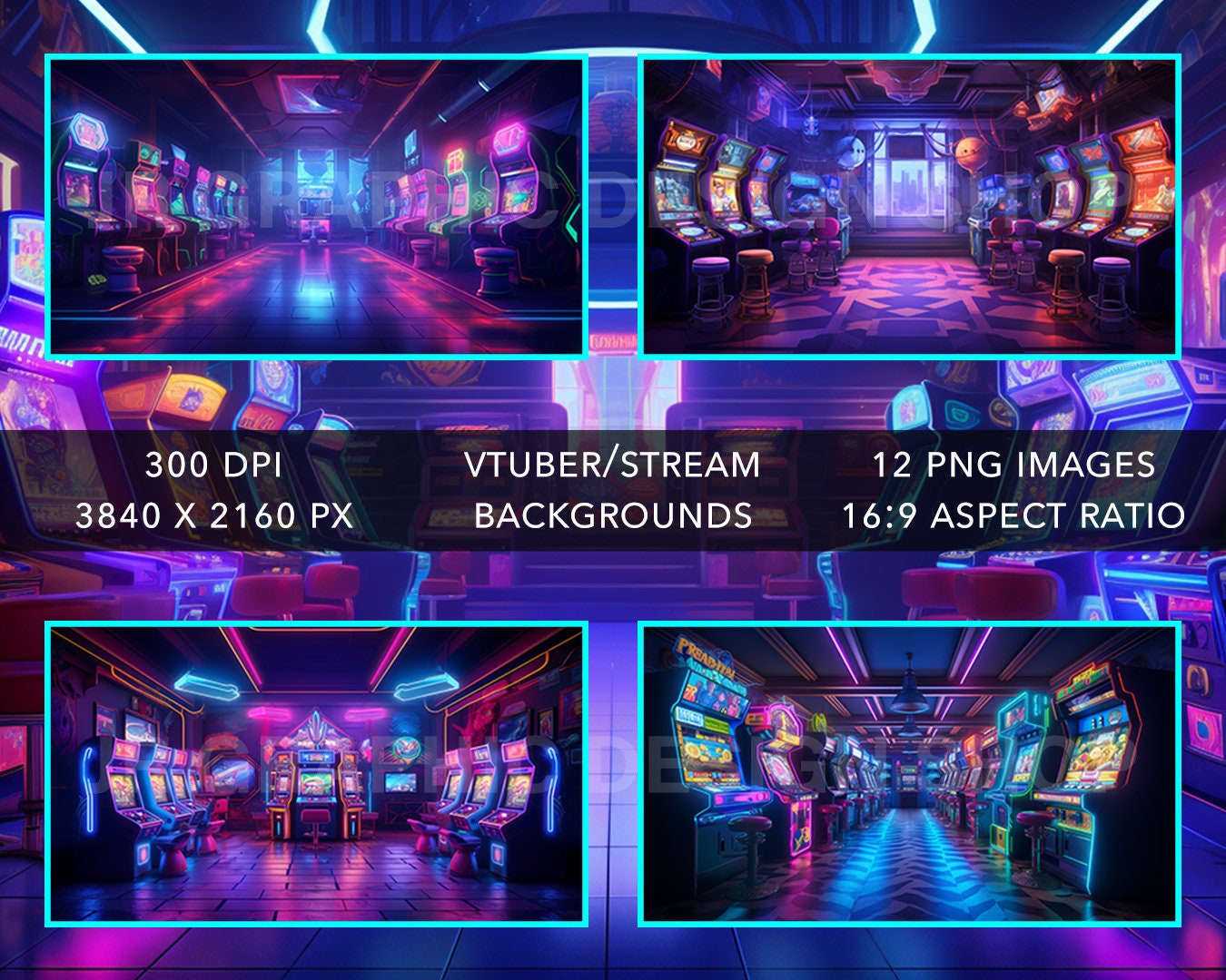 Retro Arcade | Vtuber Background | Stream Background | Twitch ...