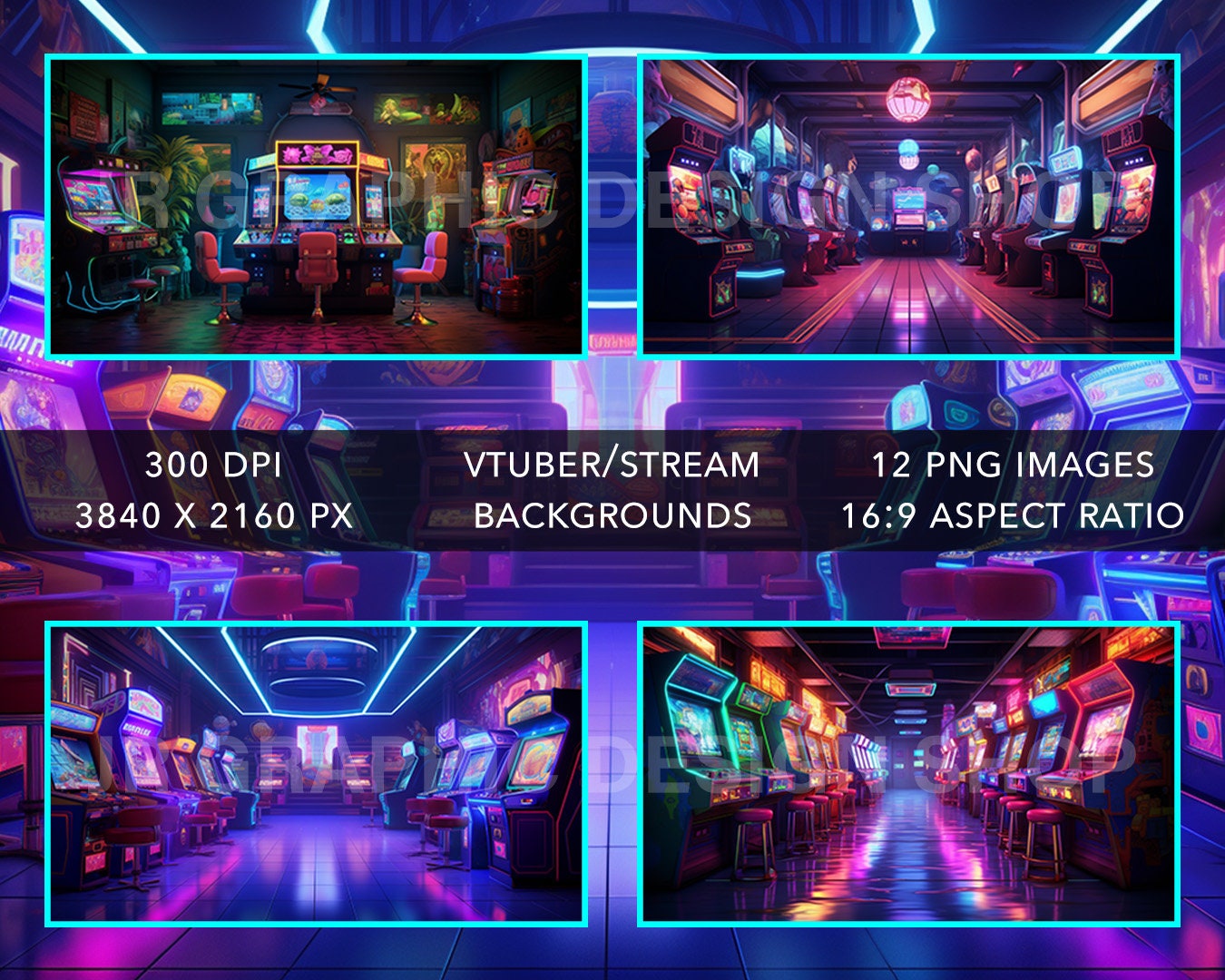 Retro Arcade | Vtuber Background | Stream Background | Twitch ...