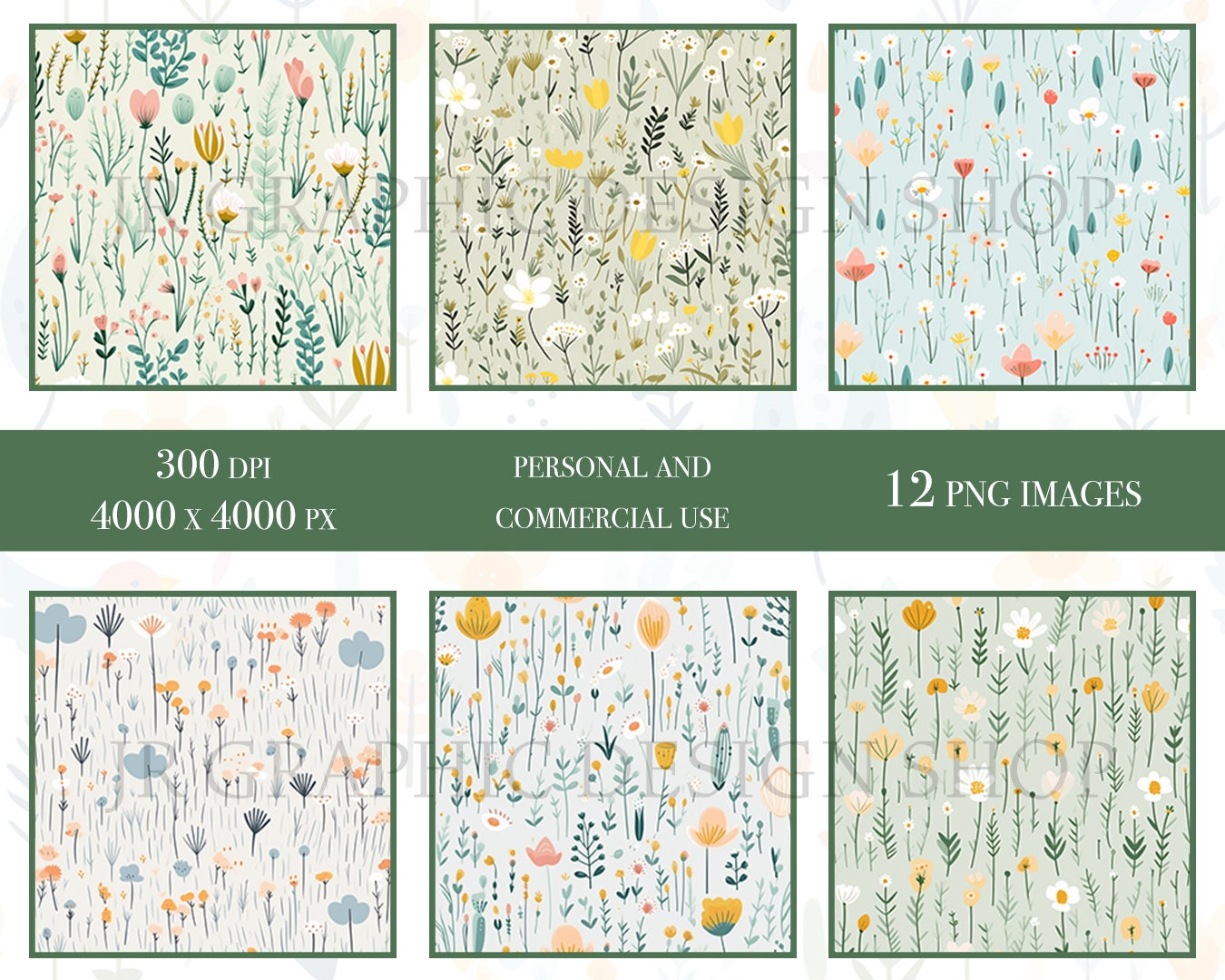 Meadow Dreams Spring-themed Pattern Seamless Repeat Pattern Spring ...