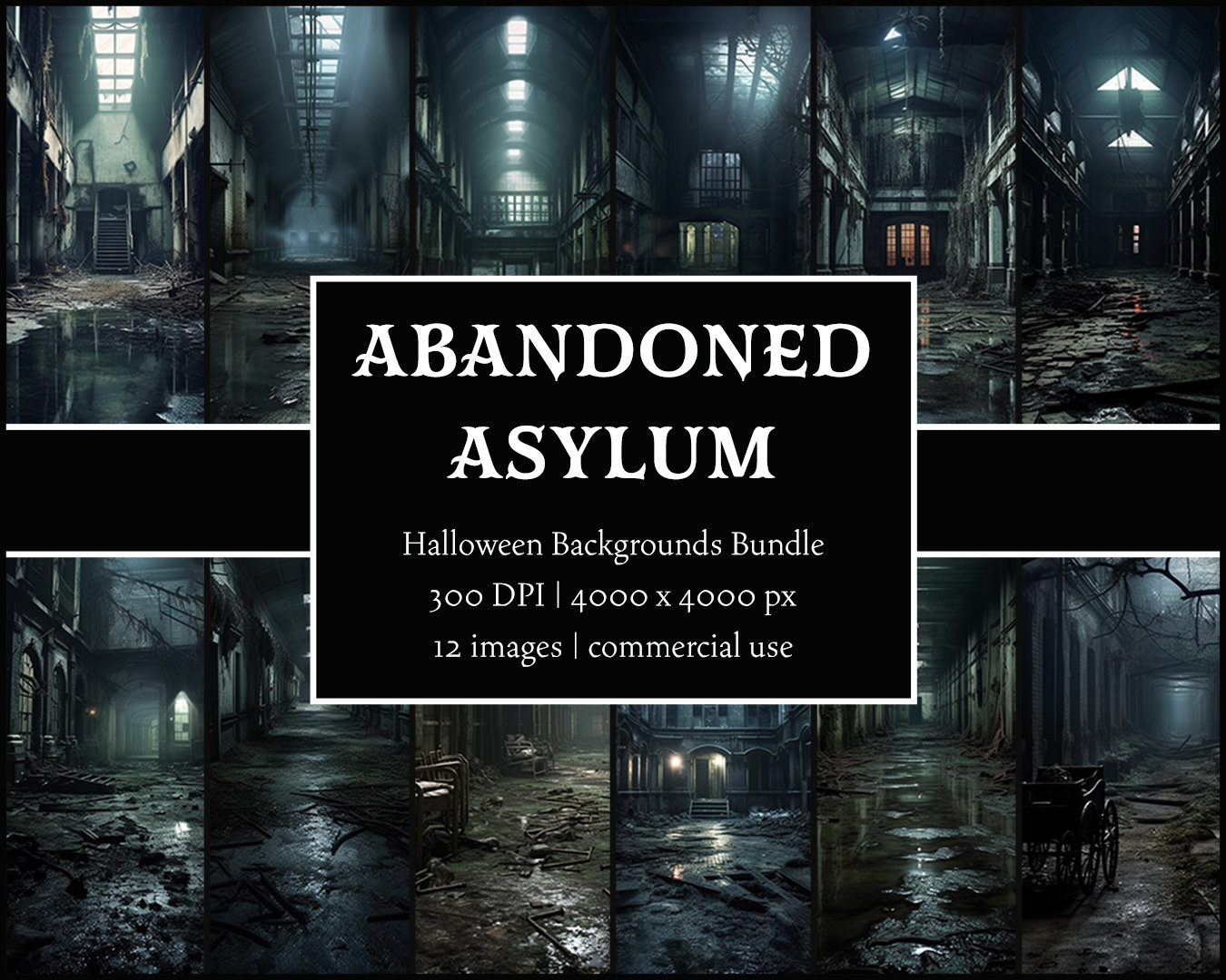 Abandoned Asylum | Halloween Backgrounds PNG Bundle | Halloween ...