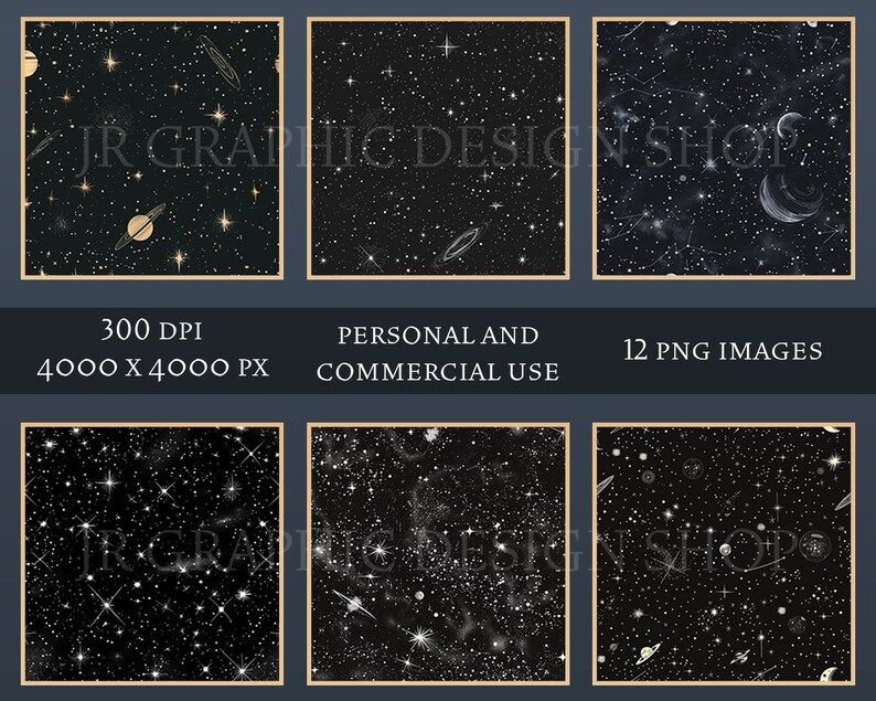 Seamless Cosmic Wonders Textures | Digital Paper | Space & Celestial ...
