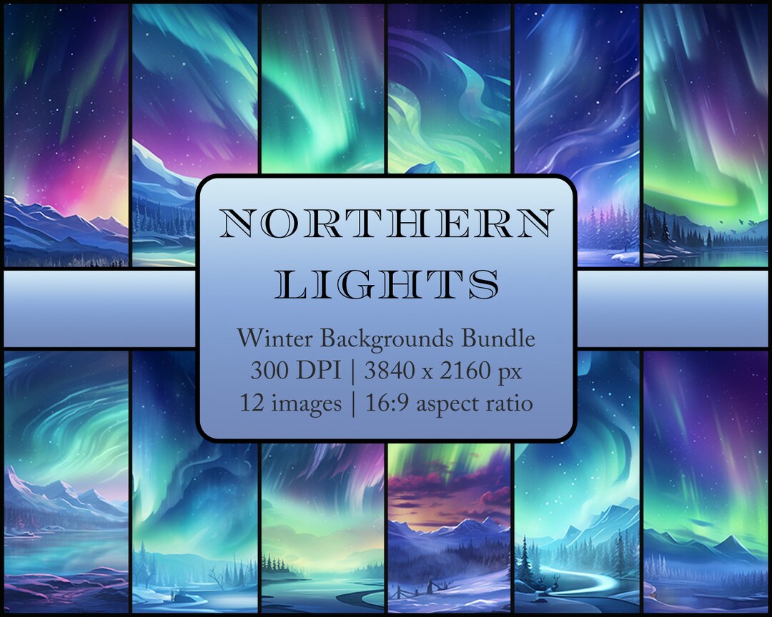 Northern Lights | Winter Backgrounds PNG Bundle | Winter Wallpapers ...