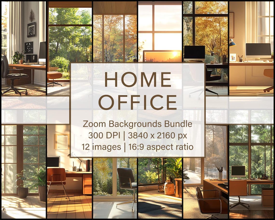 Modern & Cozy Home Office Zoom Backgrounds – Virtual Backgrounds for ...