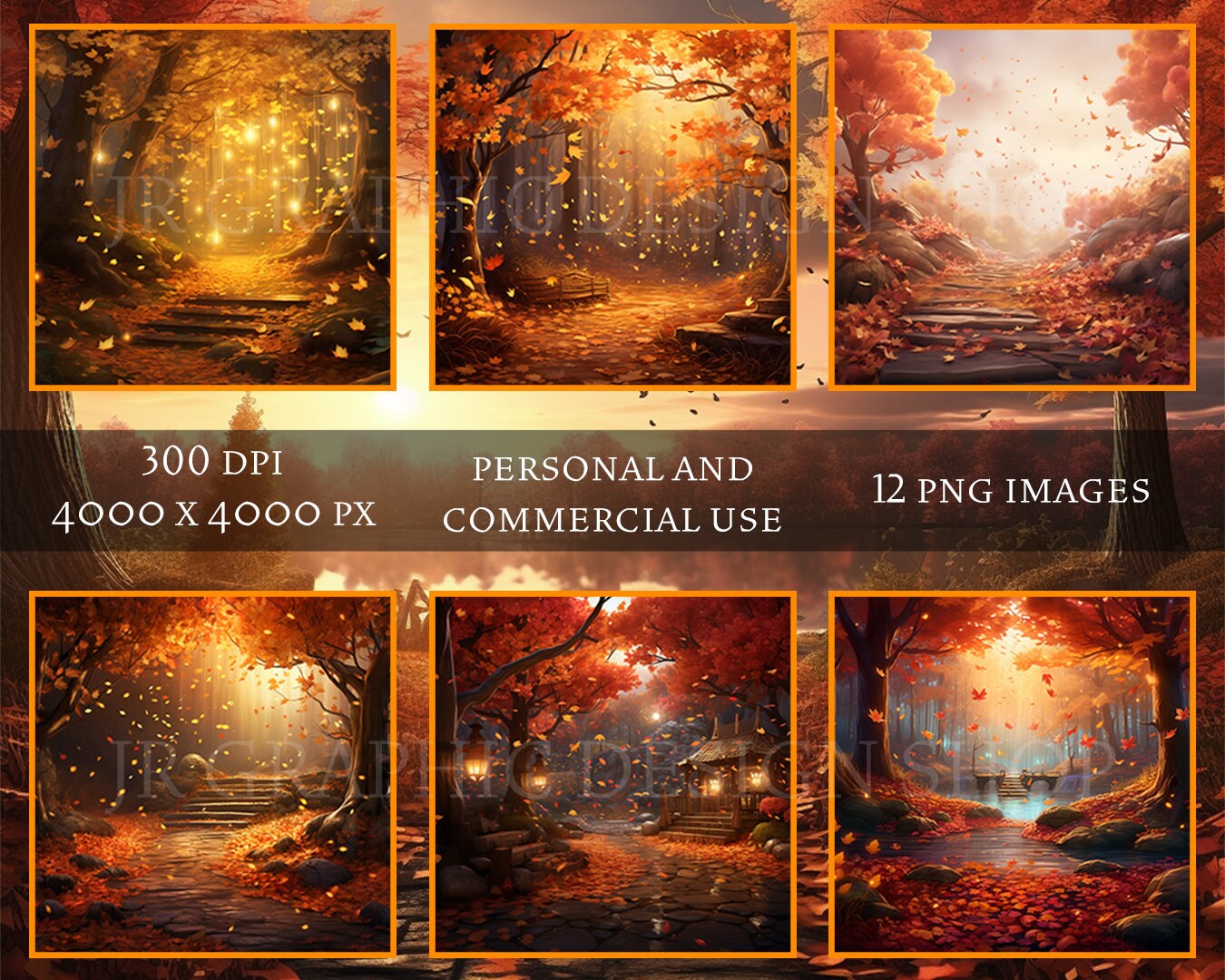 Maple Grove | Fall/autumn Backgrounds PNG Bundle | Fall/autumn ...