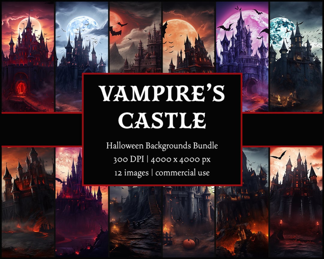 Vampire's Castle | Halloween Backgrounds PNG Bundle | Halloween ...