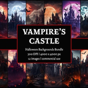 Vampire's Castle | Halloween Backgrounds PNG Bundle | Halloween ...