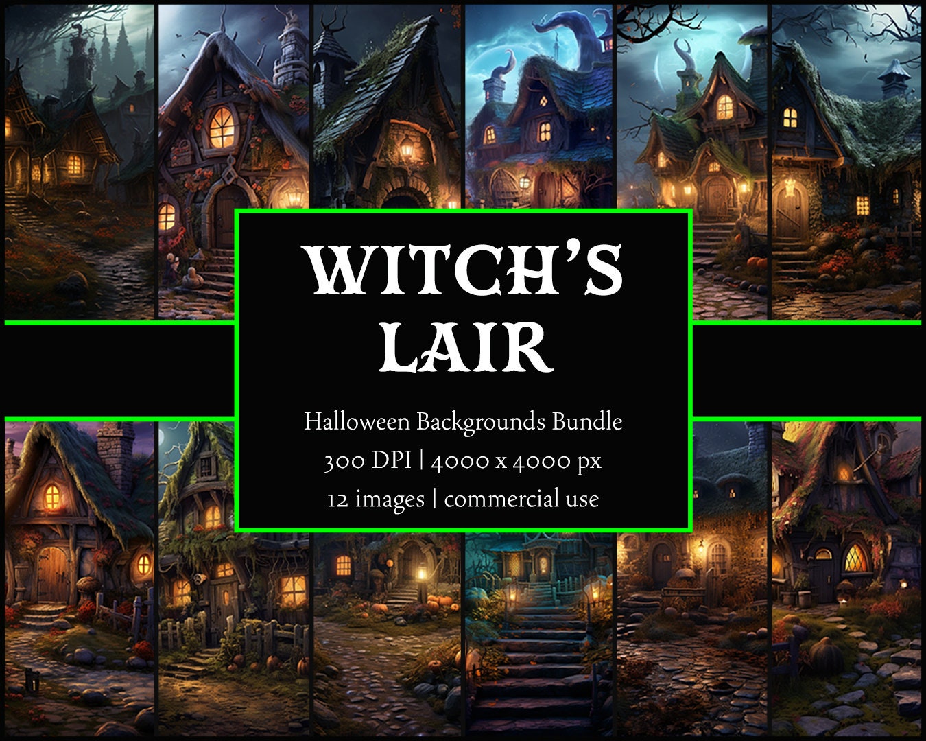 Witch's Lair | Halloween Backgrounds PNG Bundle | Halloween Wallpapers ...