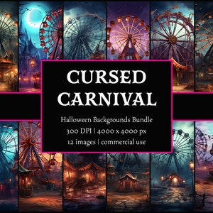 Cursed Carnival | Halloween Backgrounds PNG Bundle | Halloween ...