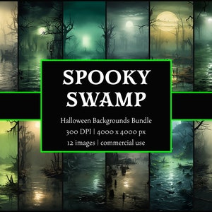 Spooky Swamp | Halloween Backgrounds PNG Bundle | Halloween Wallpapers ...