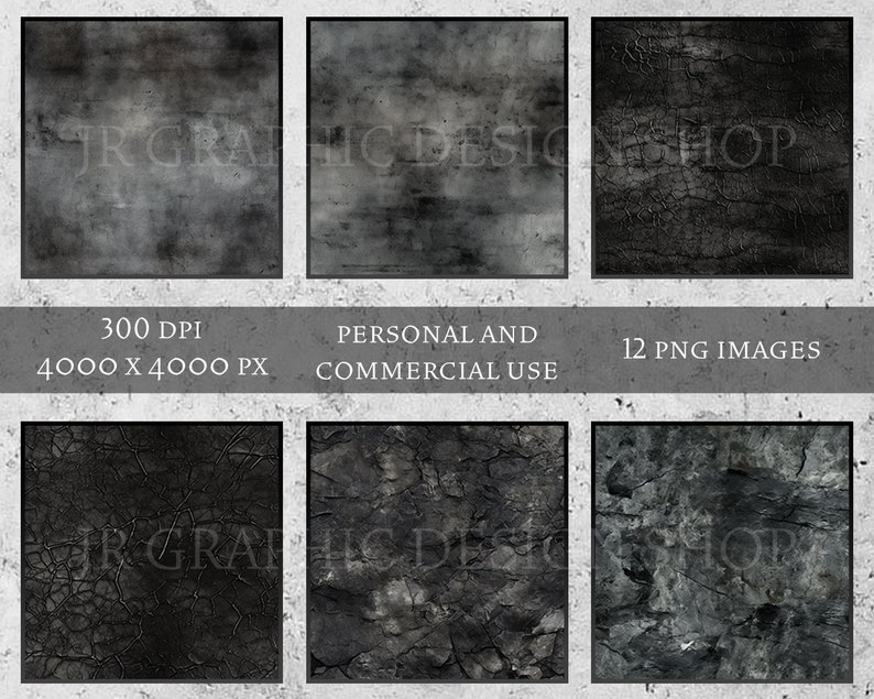 Seamless Vintage Black Textures | Digital Paper | Vintage Textures ...
