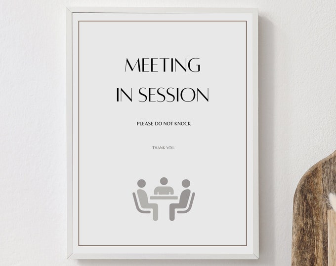 Meeting in Progress Printable Sign Instant Download 8x10 Printable Sign ...