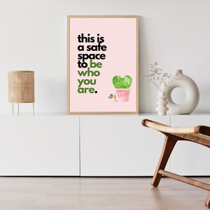 Safe Space Printable Sign, Mental Health Wall Art, Therapy Office Décor ...