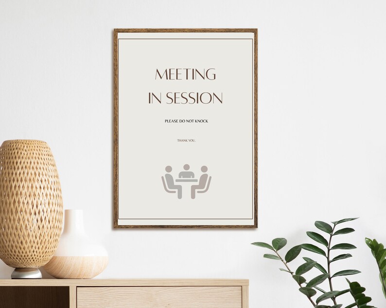 Meeting in Session Do Not Disturb Sign Printable Office Door - Etsy