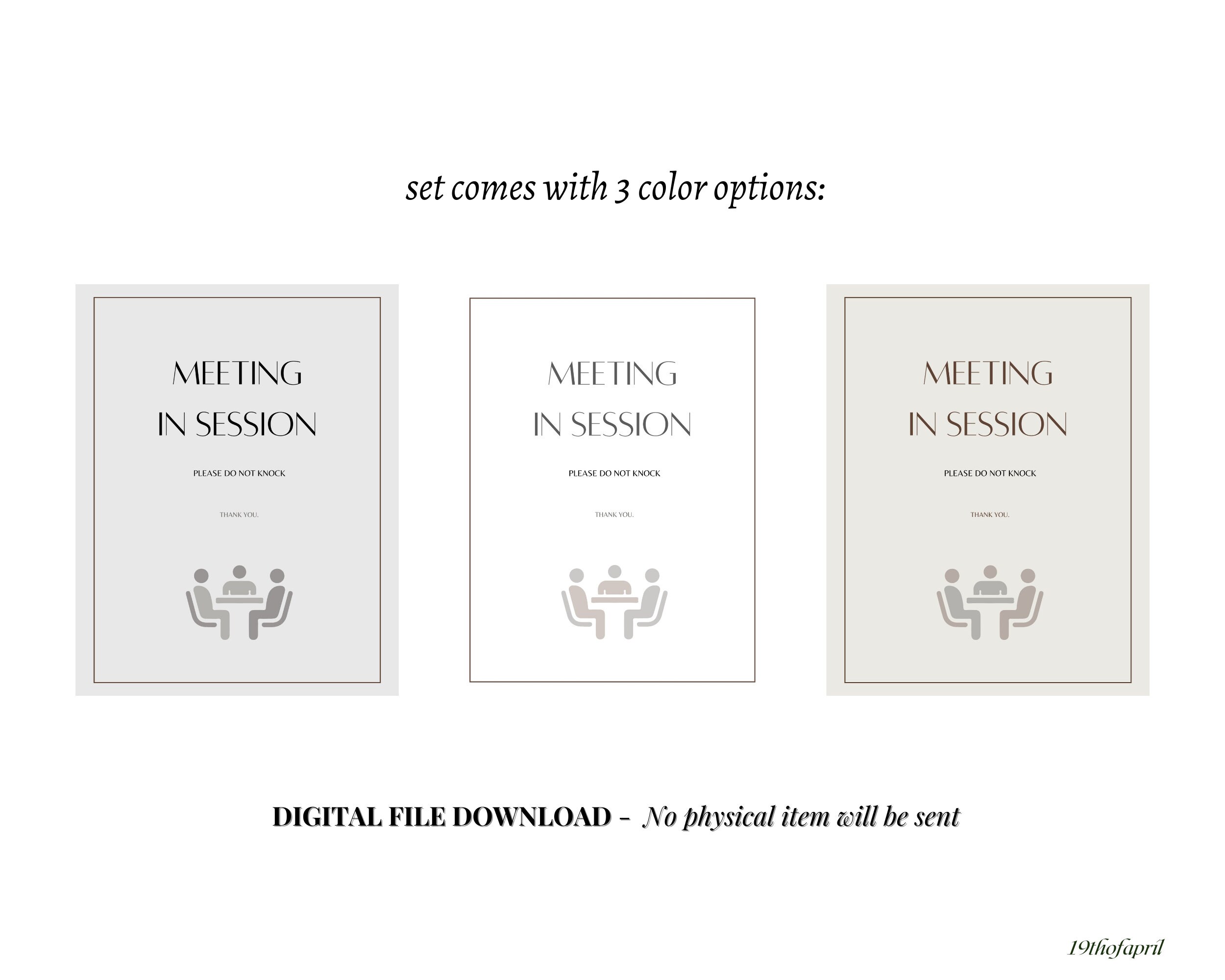 Meeting in Session, Do Not Disturb Sign Printable, Office Door Sign ...