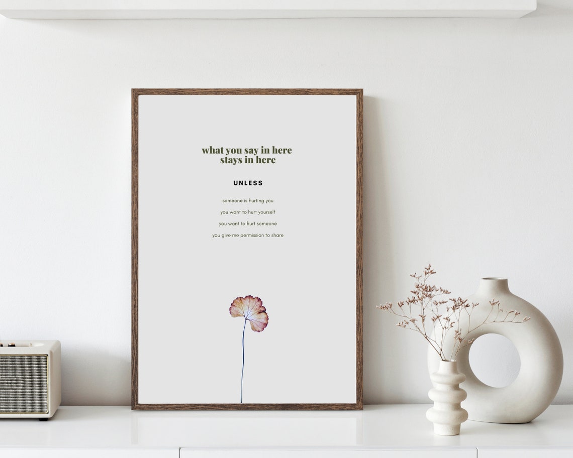 Confidentiality Sign Printable, What You Say in Here, Therapist Office ...