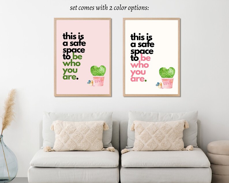 Safe Space Printable Sign, Mental Health Wall Art, Therapy Office Décor ...