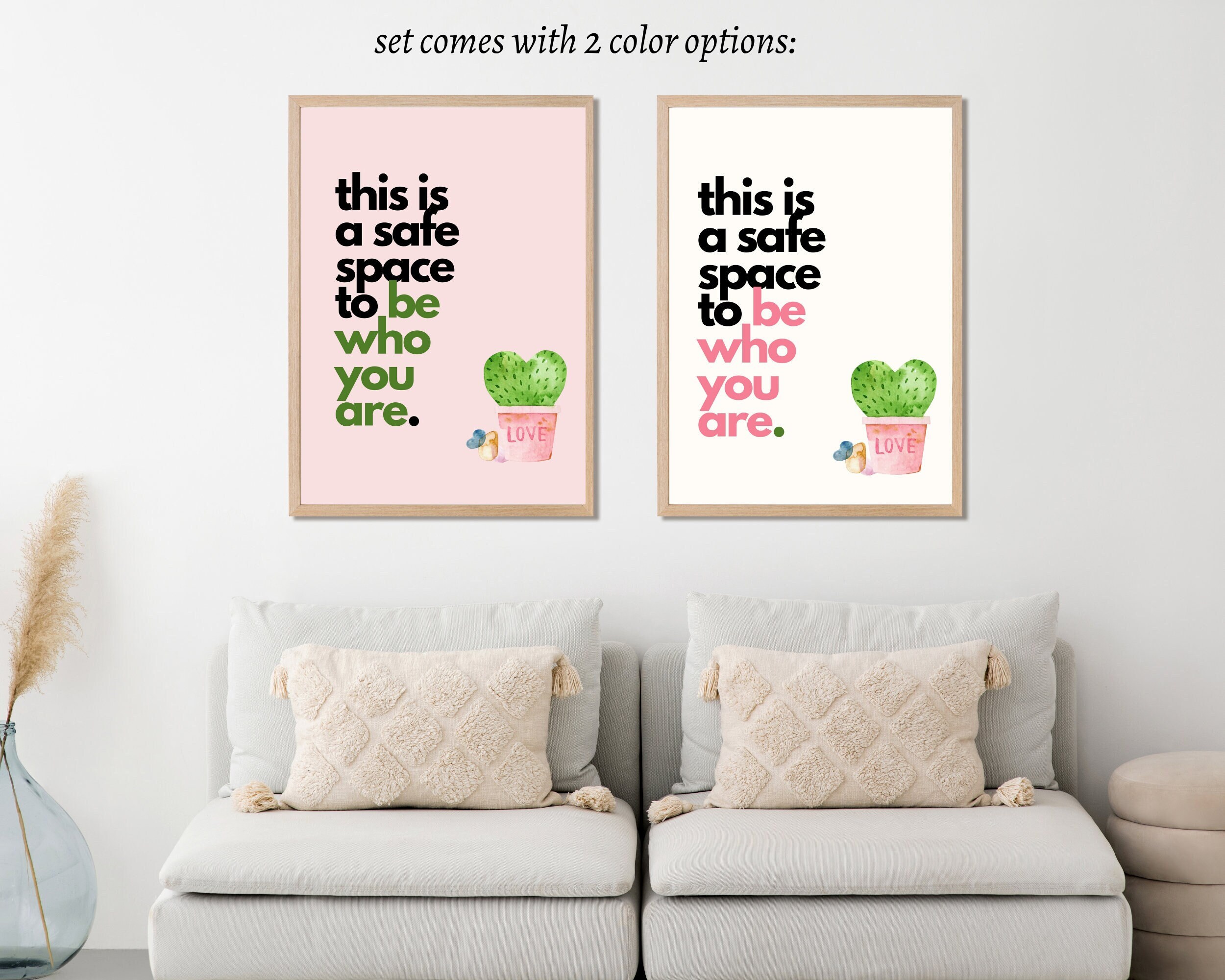 Safe Space Printable Sign, Mental Health Wall Art, Therapy Office Décor ...