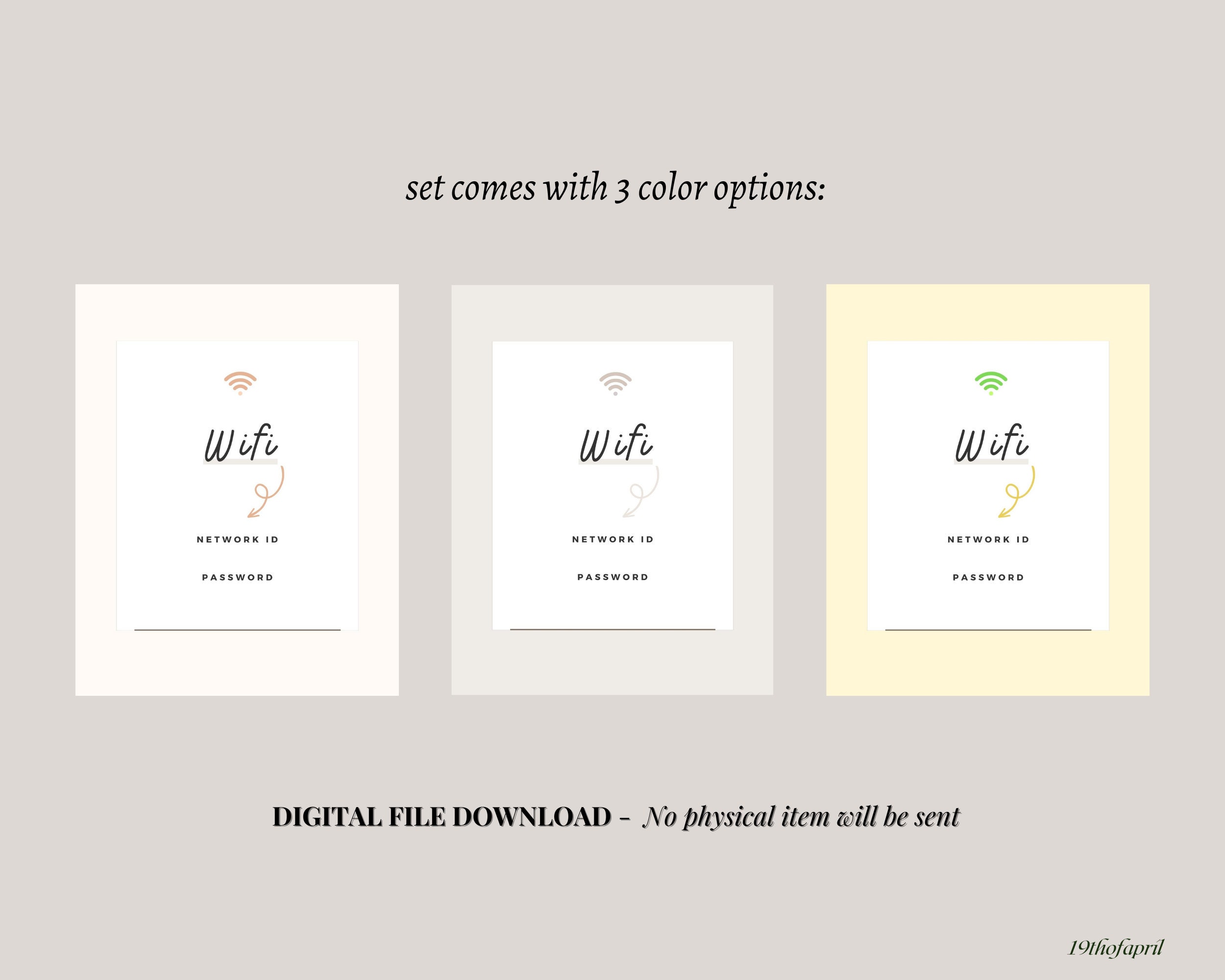 Wifi Password Sign Printable, Wifi Sign, Wifi Password PDF, Wifi ...