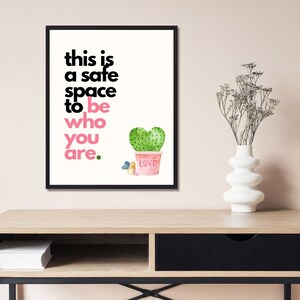 Safe Space Printable Sign, Mental Health Wall Art, Therapy Office Décor ...