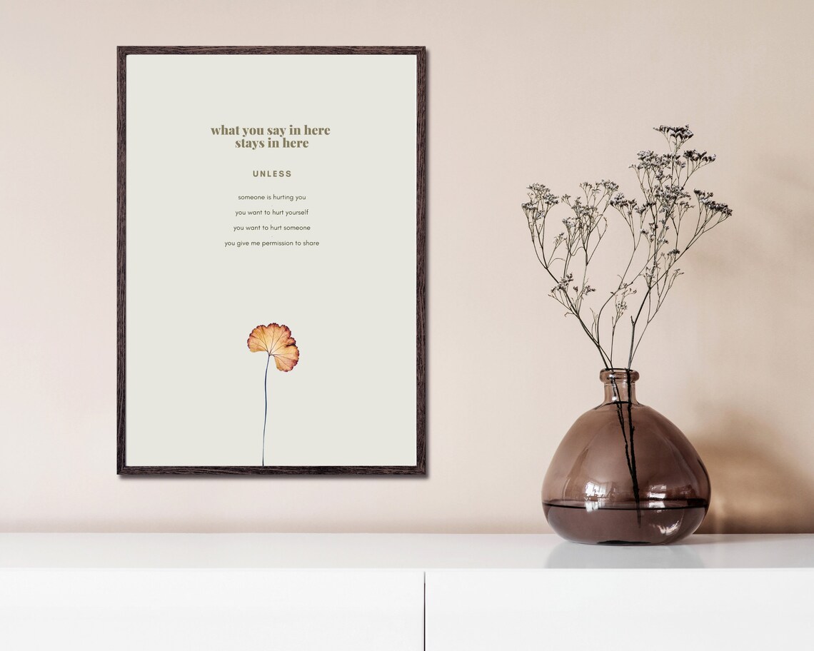 Confidentiality Sign Printable, What You Say in Here, Therapist Office ...