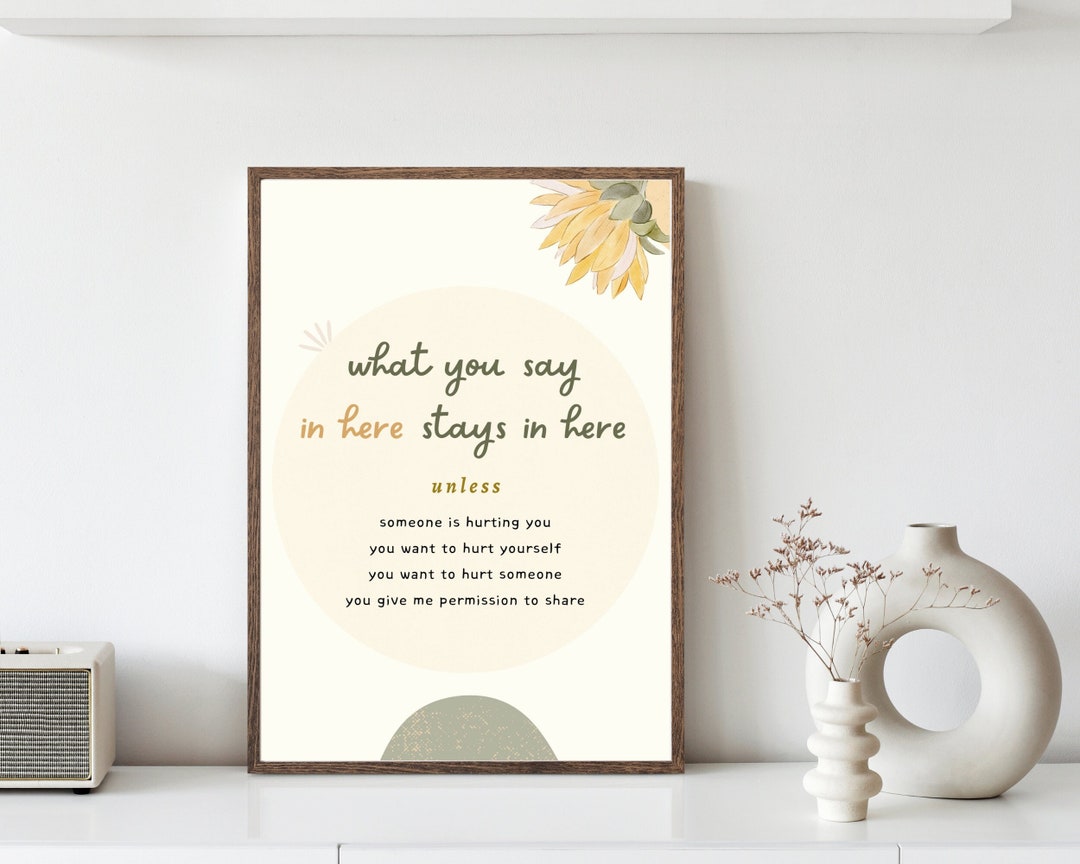 What You Say in Here Stays in Here Sign, Confidentiality Sign Printable ...