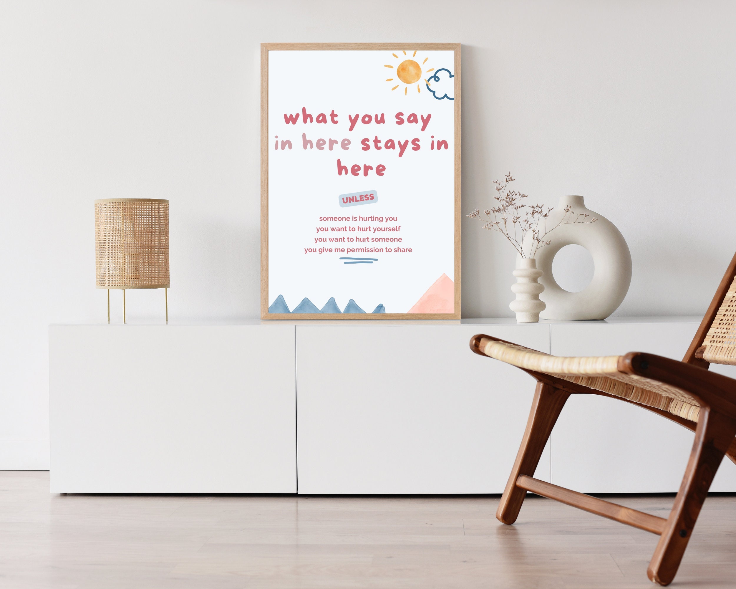 Confidentiality Sign Printable, What You Say in Here, Therapist Office ...