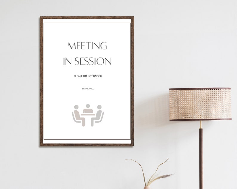 Meeting in Session Do Not Disturb Sign Printable Office Door - Etsy