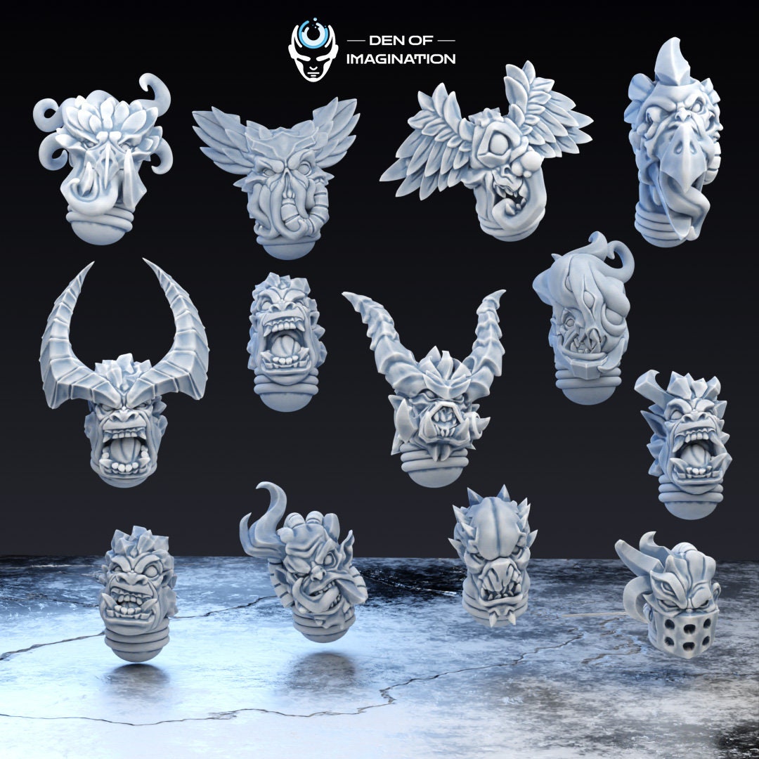 Chaos - Gladiator Heads, Chaos Heads - Wargaming - Grimdark ...