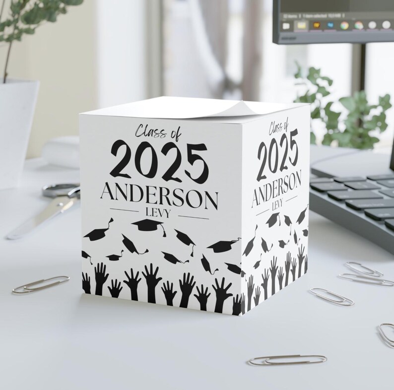 Custom Graduation Note Cube, Personalized Desk Gift and Keepsake for ...