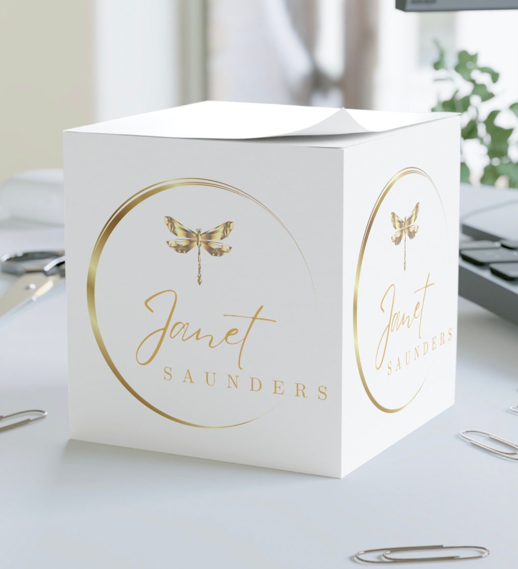 Elegant Gold Name Custom Sticky Note Cube - Etsy