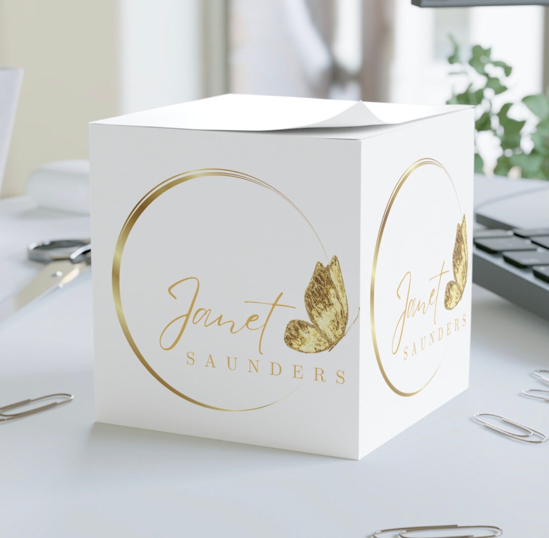 Elegant Gold Name Custom Sticky Note Cube - Etsy