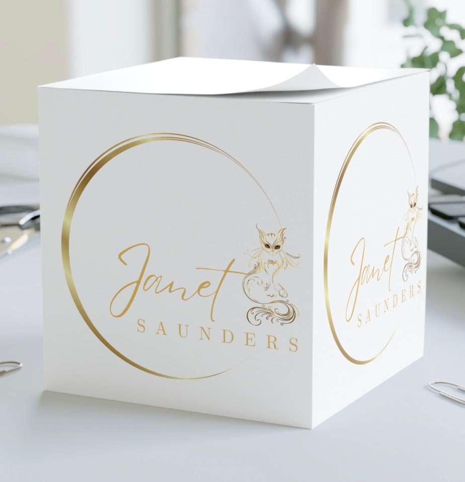 Elegant Gold Name Custom Sticky Note Cube - Etsy