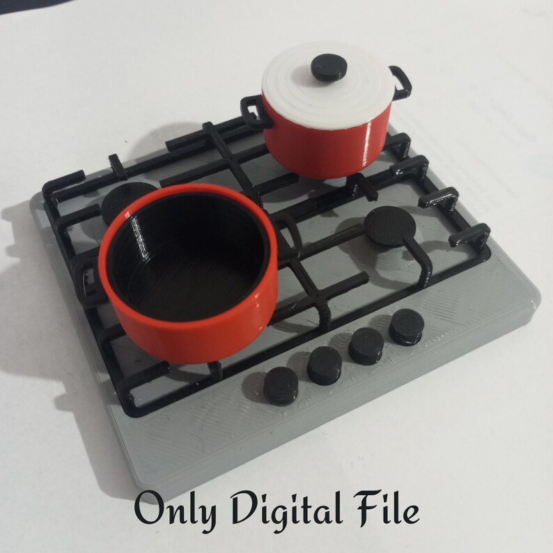 STL FILE - 1/6 Scale Miniature Stovetop, Miniature Cooker Top ...