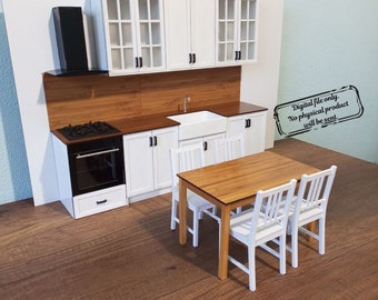 Barbie Doll Granite Grey Kitchen Cabinets - Etsy