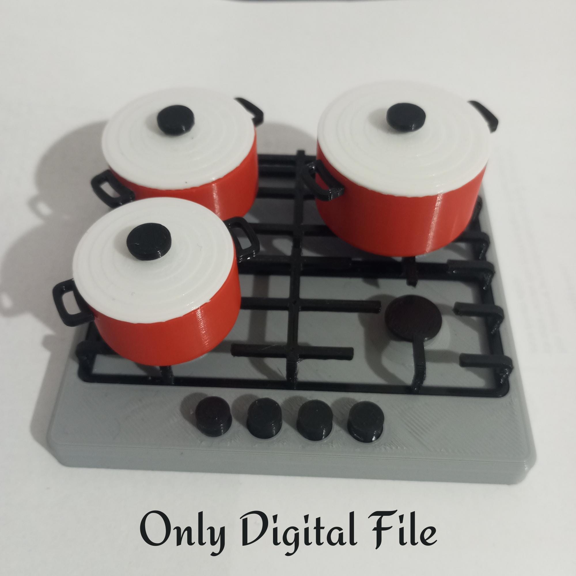 STL FILE - 1/6 Scale Miniature Stovetop, Miniature Cooker Top ...