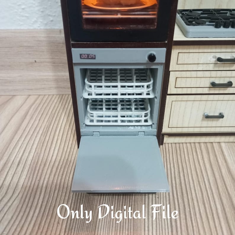 DIGITAL FILE - 1/12 Scale Miniature Kitchen Furniture Set, Refrigerator ...