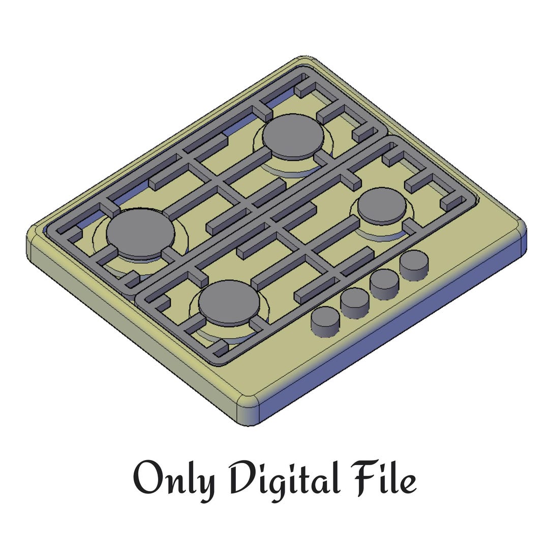 STL FILE - 1/12 Scale Miniature Stove Top, Cooker - Etsy